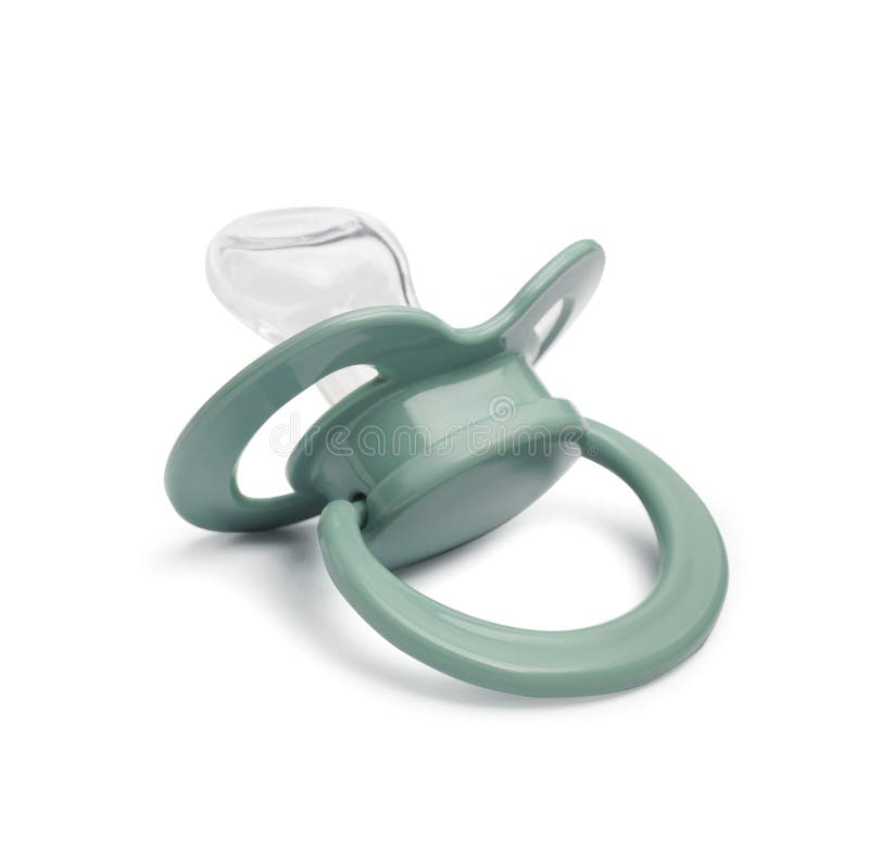 New Pale Green Baby Pacifier Isolated on White Stock Photo - Image of ...