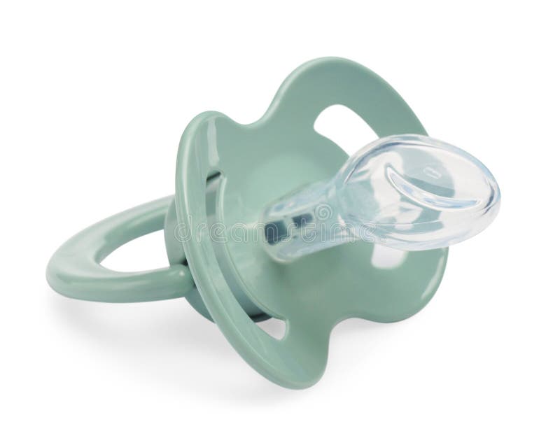 New Pale Green Baby Pacifier Isolated on White Stock Image - Image of ...