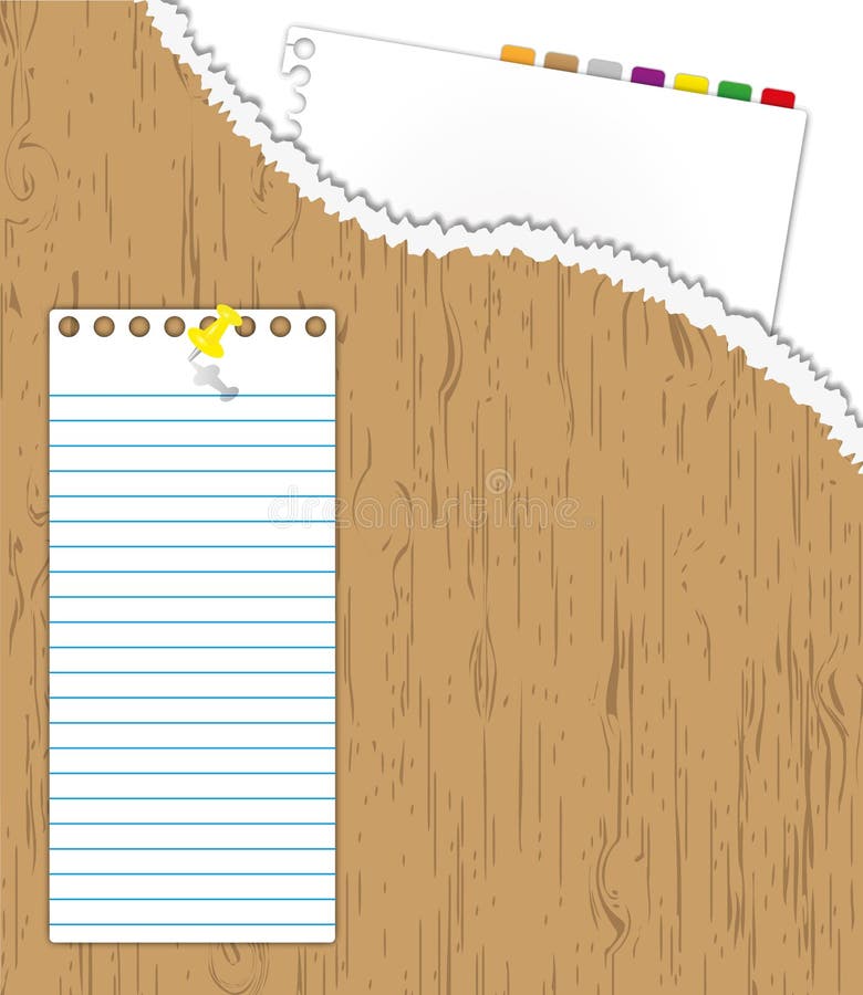 New Paper Page in Wood Torn Folder Stock Illustration - Illustration of ...