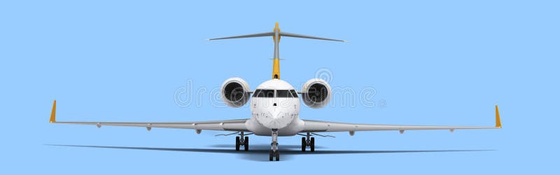 New Passenger Plane Front Side View Travel Concept 3d Render on Blue ...