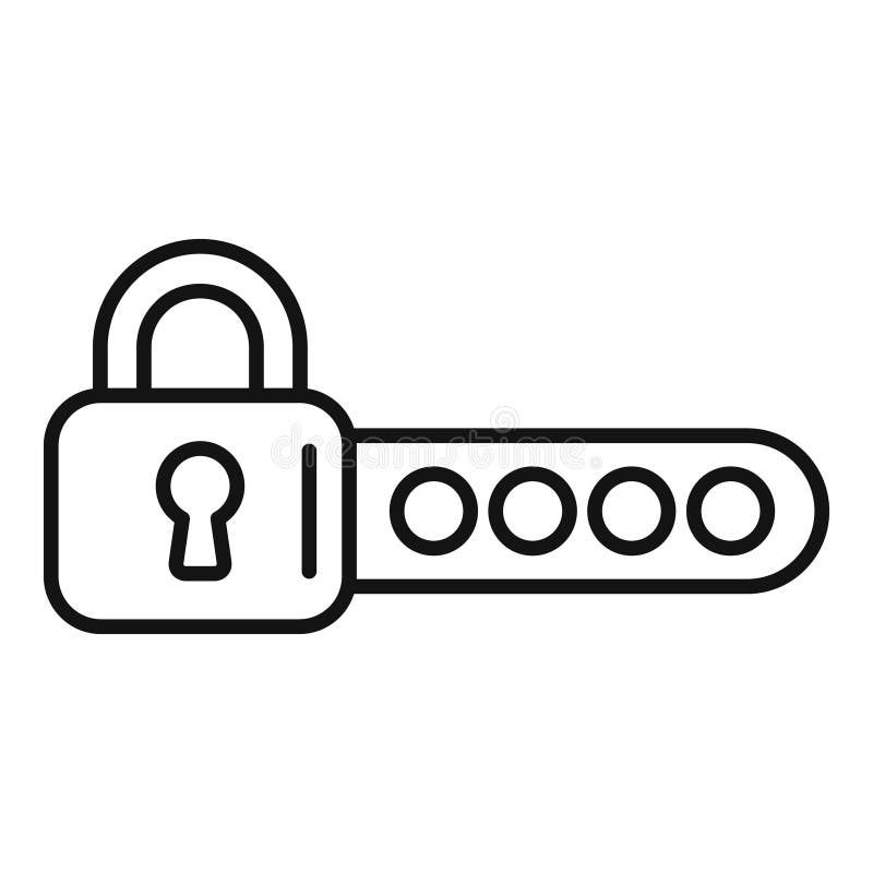 New Password Lock Icon Outline Vector. Secure Message Stock Vector ...
