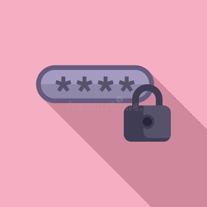 New Password Privacy Icon Flat Vector. Protect Document Stock ...