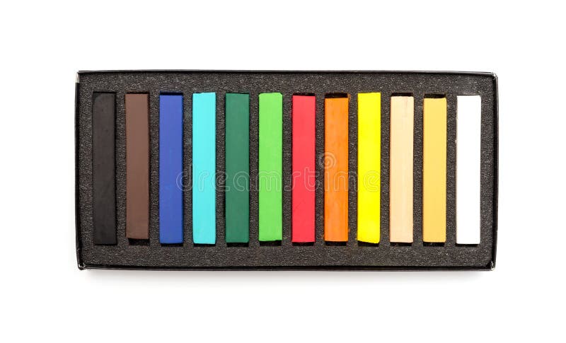 New pastel set in box stock photo. Image of objects, diagonal - 50816376