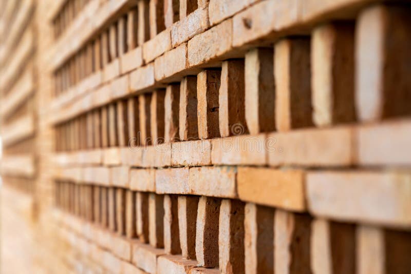 The New Pattern of Hole Brick Wall Arrangement Art with Modern and ...