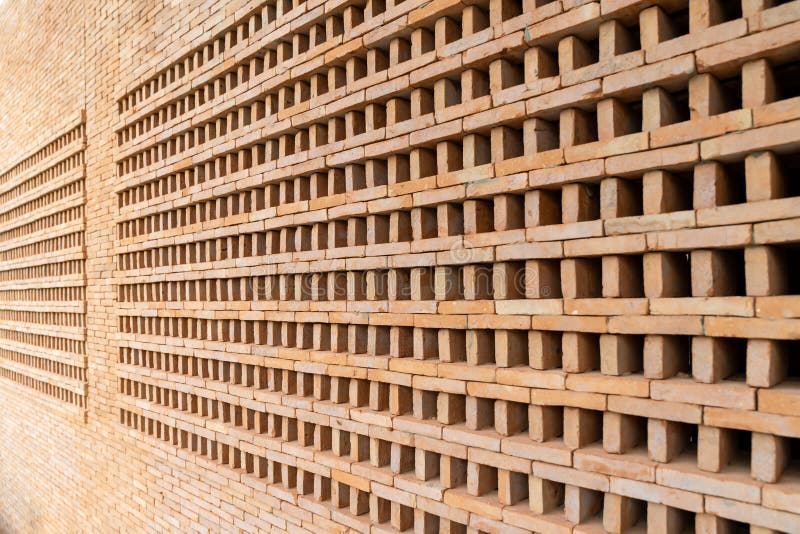 The New Pattern of Hole Brick Wall Arrangement Art with Modern and ...