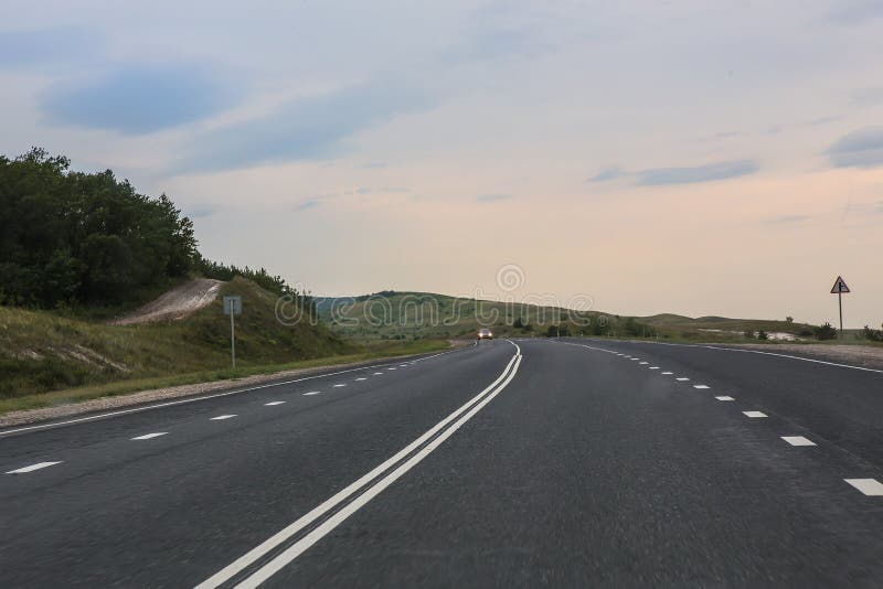 New Paved Highway in the Highlands Stock Photo - Image of sunrise ...