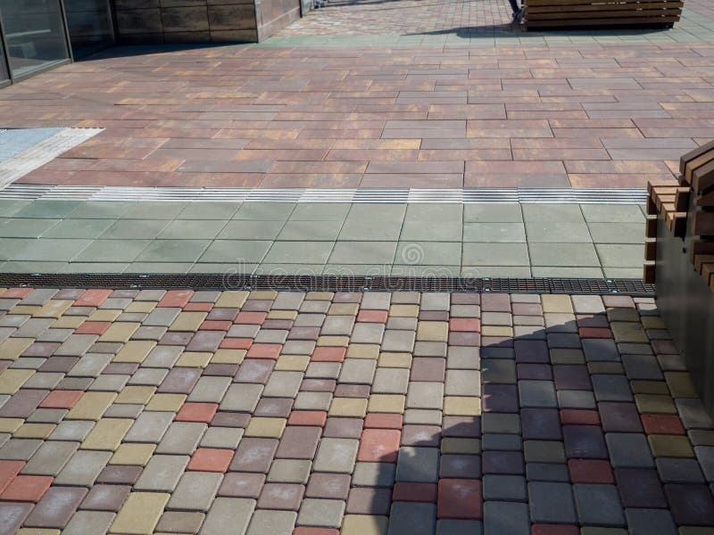 New Pavers Combined with Various Tiles Stock Photo - Image of urban ...