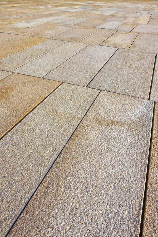New Paving Made with Stone Blocks of Rectangular Shape in a Pedestrian ...