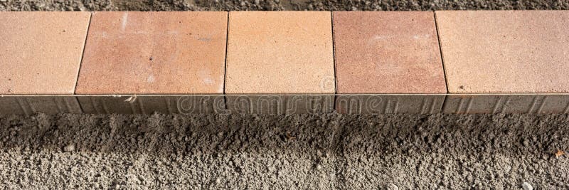 New Paving Slabs Along a Directional Cord on a Prepared Flat Surface ...