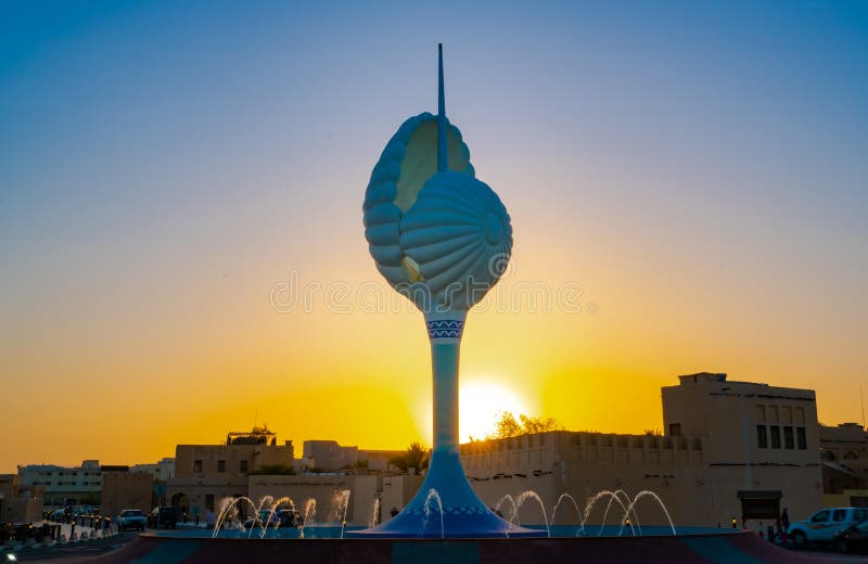 The New Pearl Roundabout in Al Wakrah Beach. Qatar Editorial Stock ...