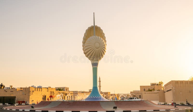 The New Pearl Roundabout in Al Wakrah Beach. Qatar Editorial Photo ...