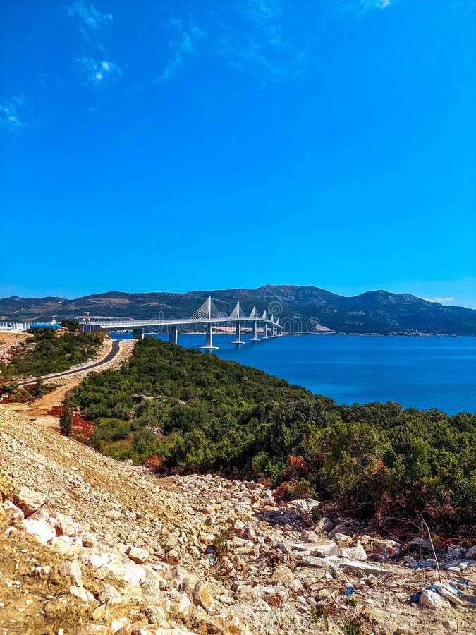 New Peljesac Bridge stock image. Image of shore, hill - 254448599 New Peljesac Bridge stock image. Image of shore, hill - 254448599