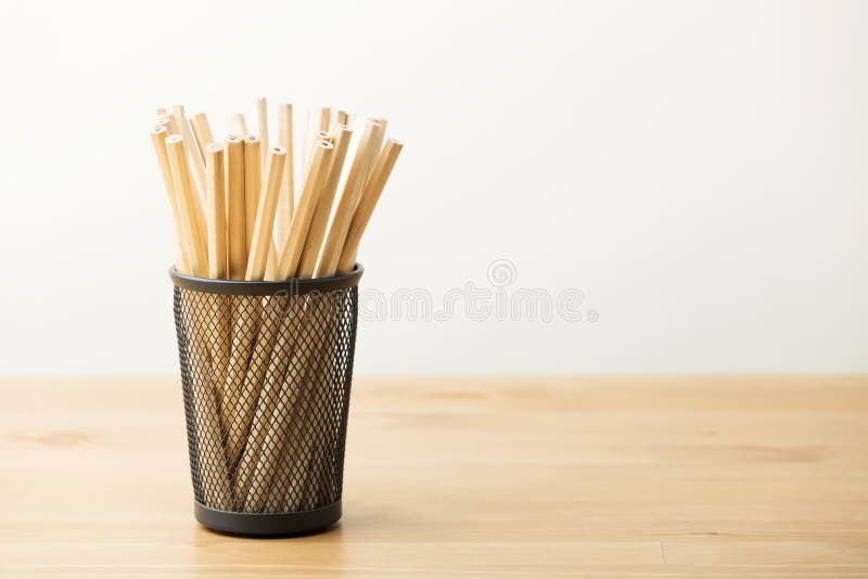 New pencil in pot stock photo. Image of unused, unsharpened - 36355614