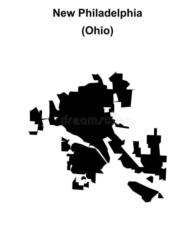 New Philadelphia Outline Map Stock Vector - Illustration of region ...