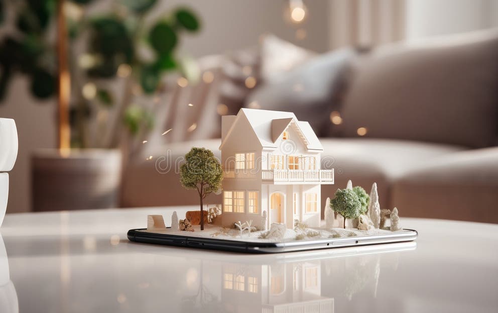 New Phone App with House Icon on Modern Interface. Generative AI Stock ...