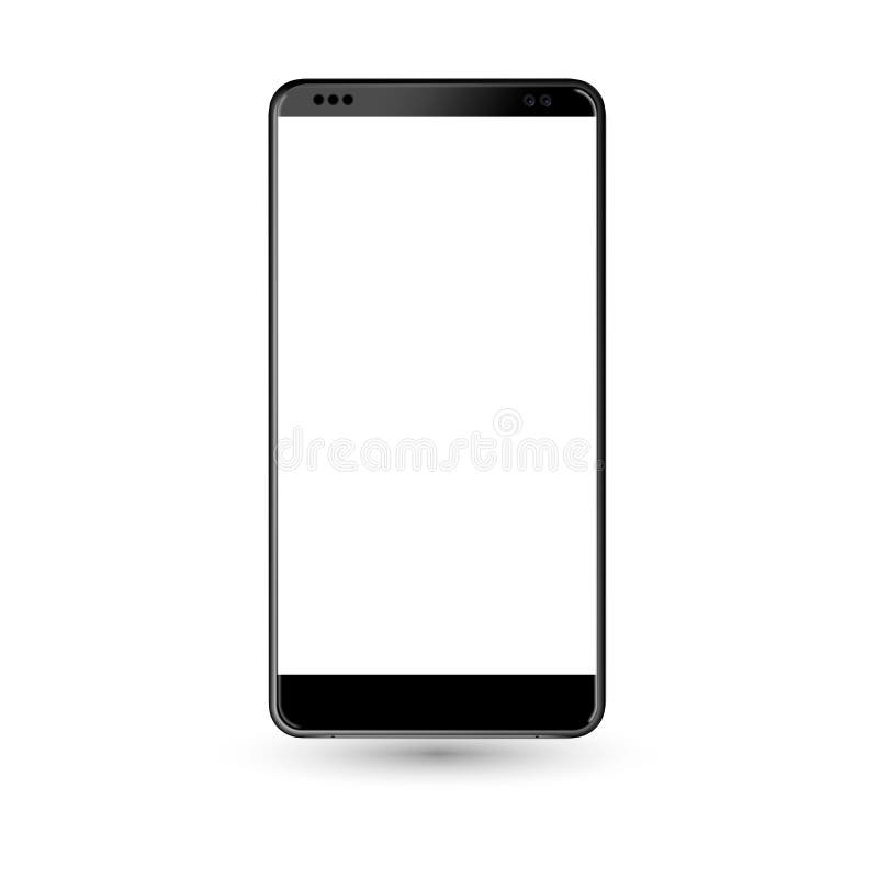 New Frameless Phone Front Black Vector Drawing Eps10 Format Isolated on ...