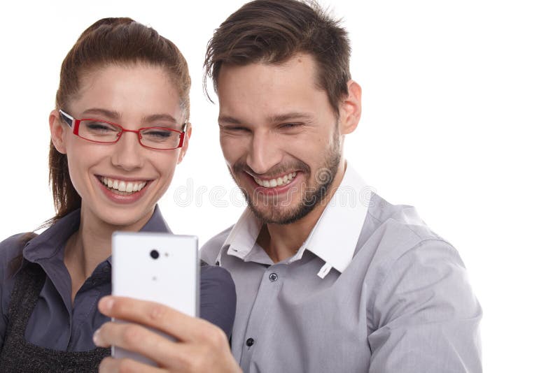 The New Phone Generation is Playing. Stock Image - Image of cellphone ...