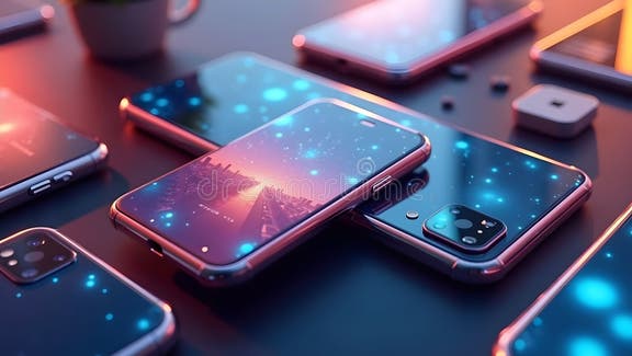 New Phone Model Captured from Multiple Angles in Ad-Ready Layout Stock ...