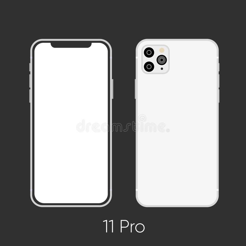 New 2019 Phone Model 11 Pro White Isolated on Black Editorial Photo ...