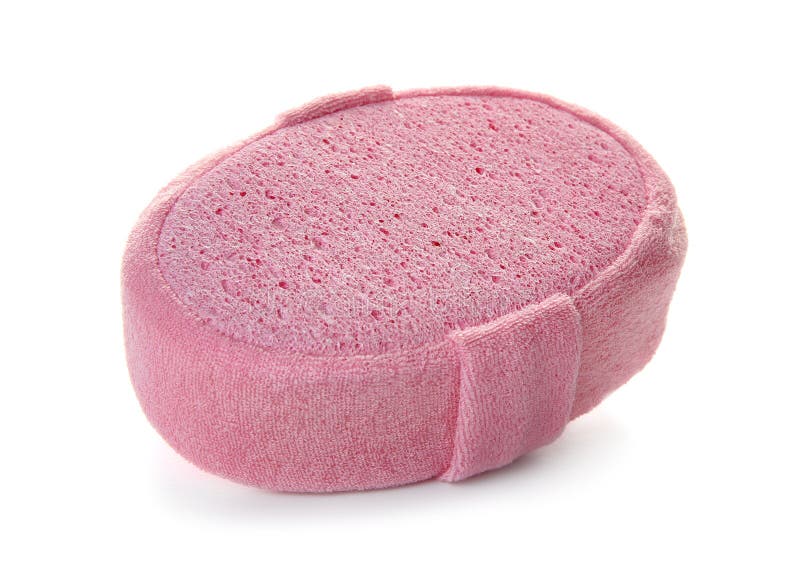 New pink bath sponge stock photo. Image of bath, massage - 123606872