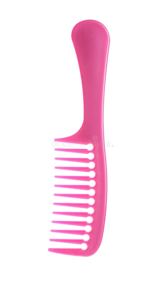 New Pink Hair Comb Isolated on White Stock Photo - Image of barber ...