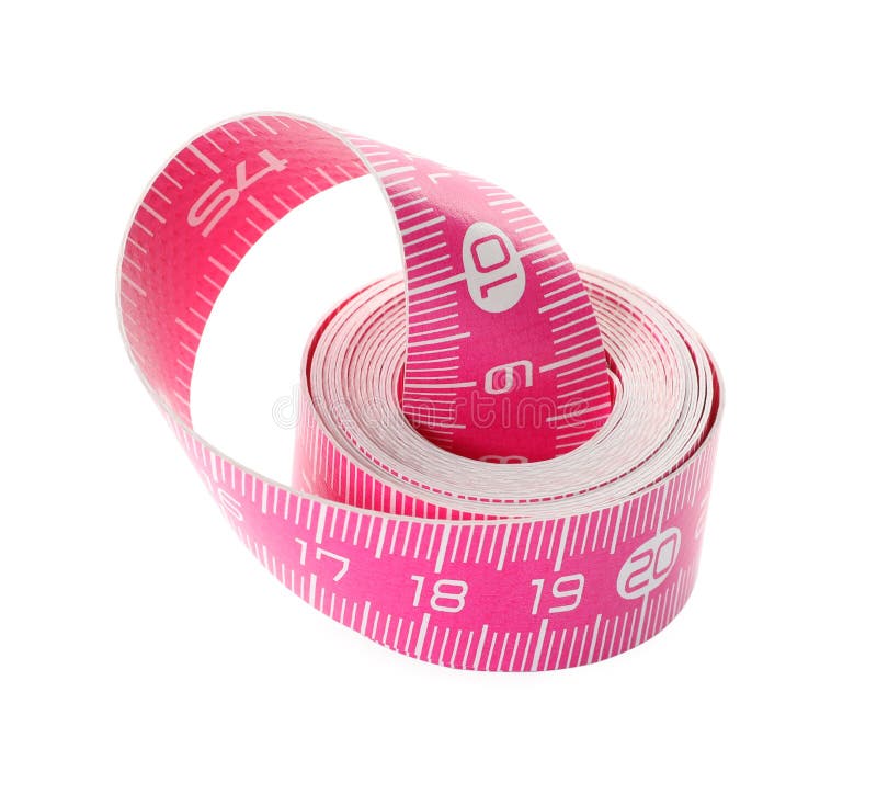 New Pink Measuring Tape on White Stock Photo - Image of design ...
