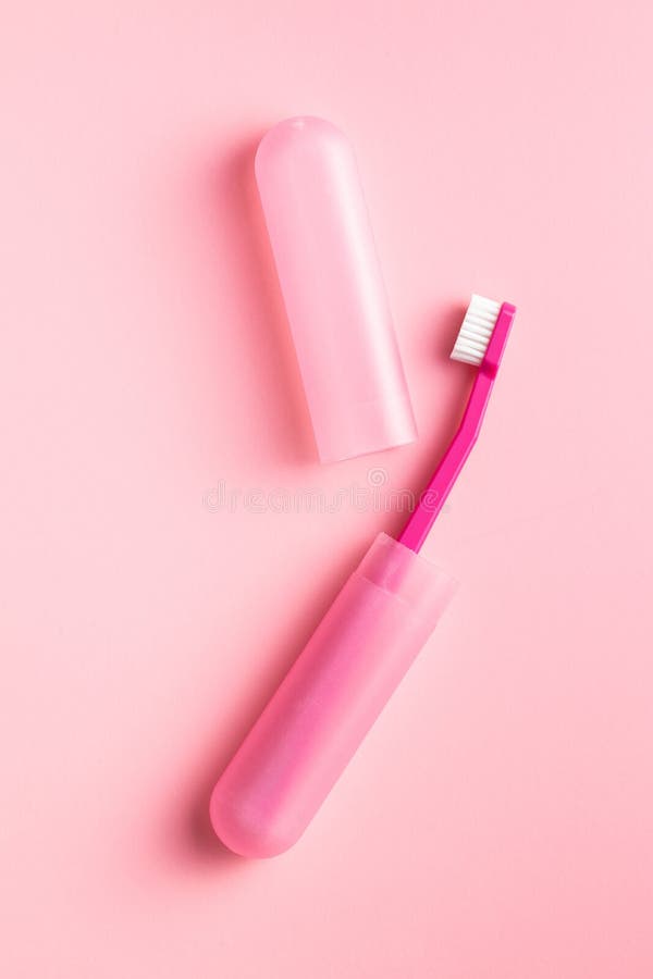 New Pink Toothbrush in Case Stock Photo - Image of dentist, body: 190820286