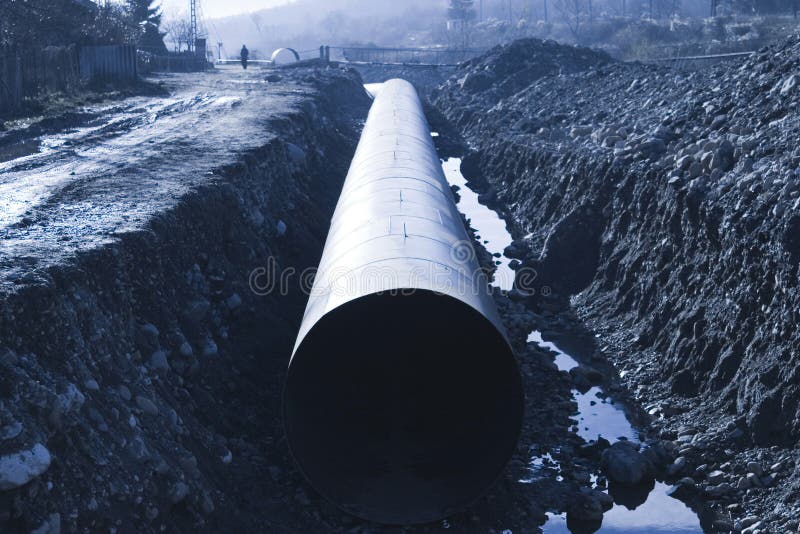 New pipeline stock image. Image of ditch, installation - 4224907
