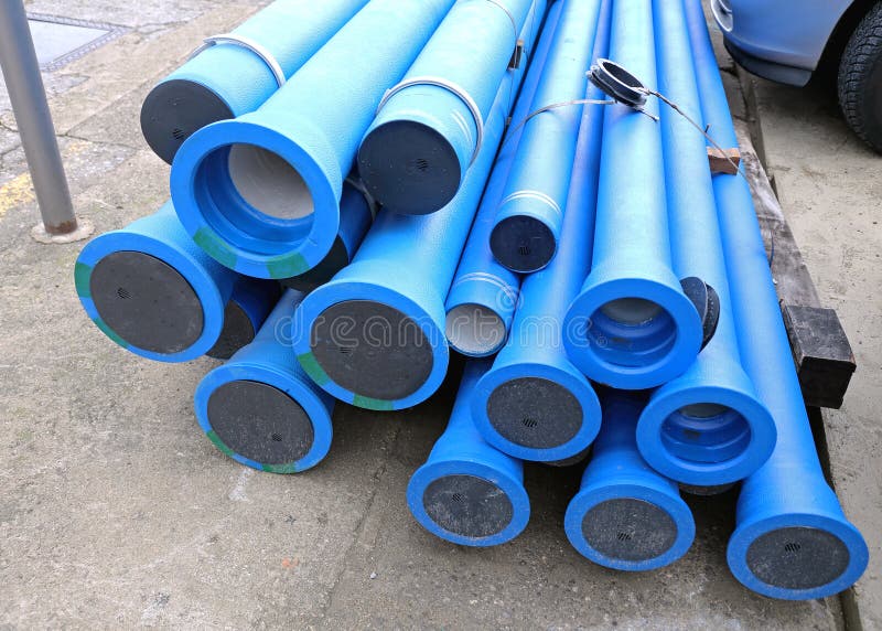 New Pipes stock photo. Image of pipe, blue, plastic - 152339702