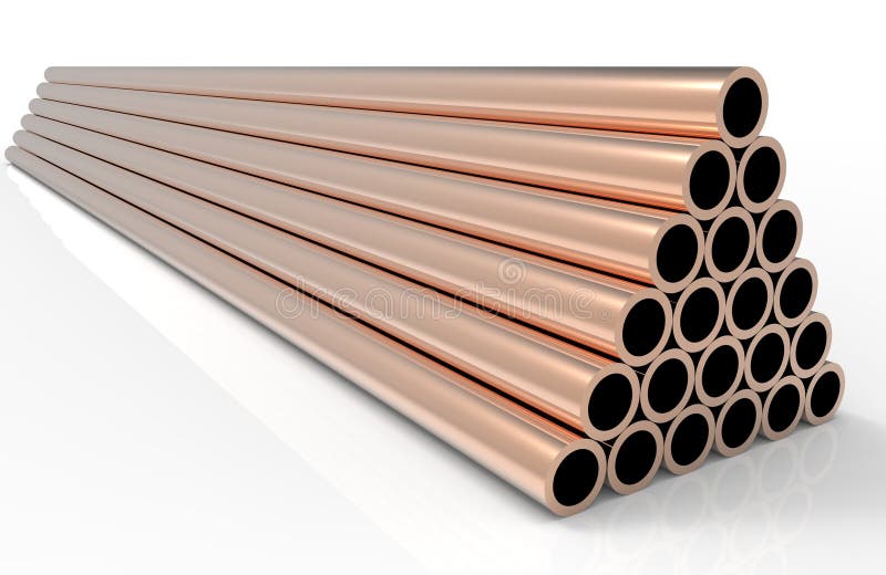 New pipes copper stock illustration. Illustration of iron - 63845305