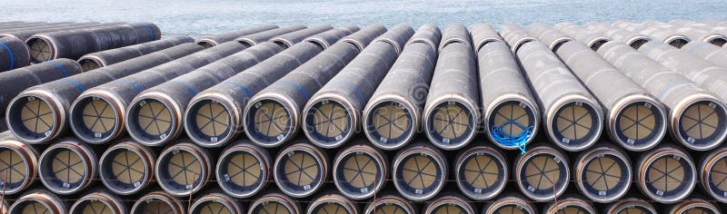 New pipes for gas pipeline stock image. Image of harbor - 47052039