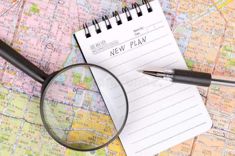 New plan stock image. Image of magnifier, ball, destination - 27954101