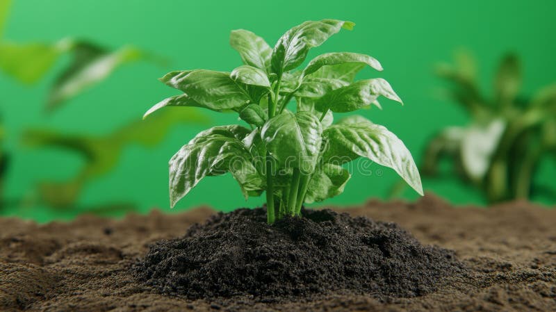 A New Plant Breaking through Nutrient-rich Soil, Symbolizing ...