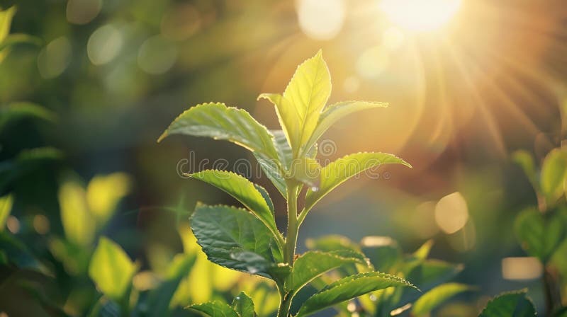 New Plant Emerging into the Sunlight, AI-generated. Stock Illustration ...