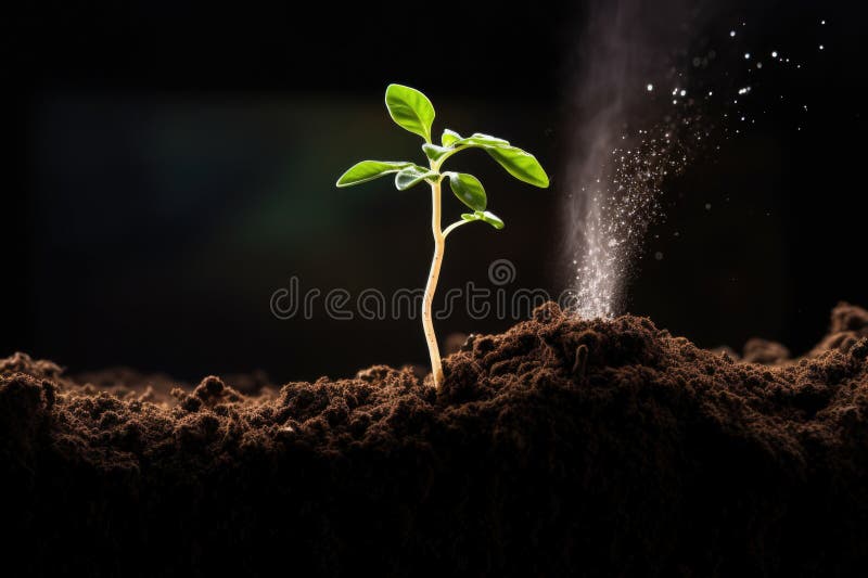 New Plant Growth Sprouting from Soil Stock Image - Image of sprouting ...