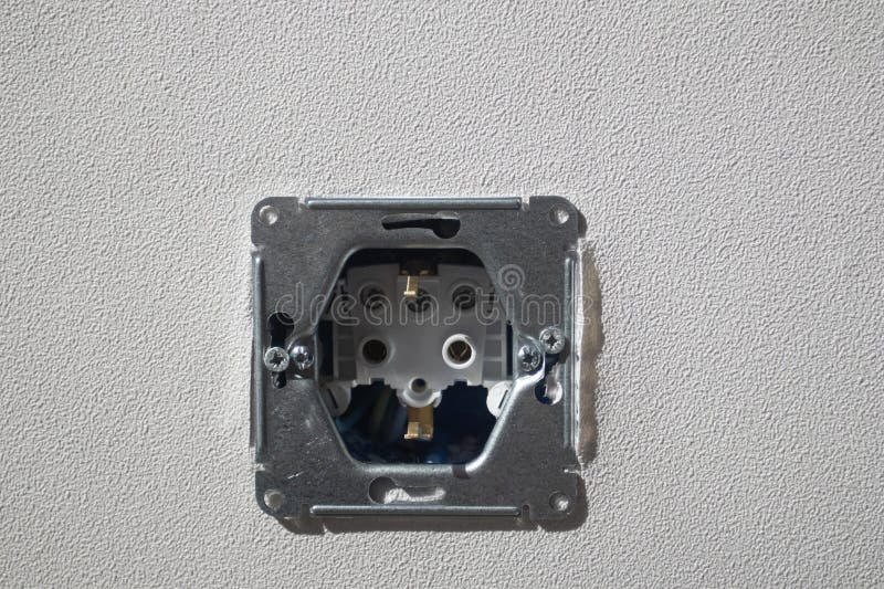 New Plaster Board Wall with Socket Box and Wires for Outlet or Switch ...
