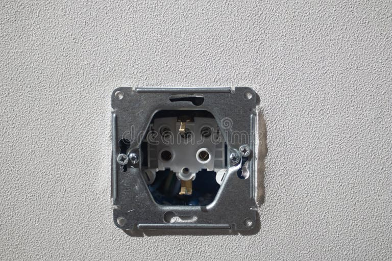 New Plaster Board Wall with Socket Box and Wires for Outlet or Switch ...