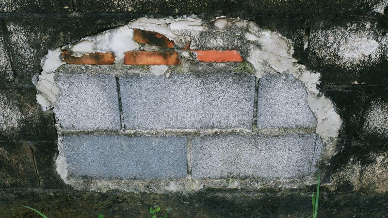 The New Plastered Wall Had a Mistake Stock Image - Image of floor ...