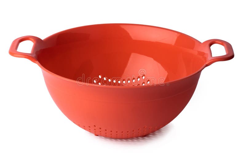 New Plastic Kitchen Colander Isolated on White Stock Image - Image of ...