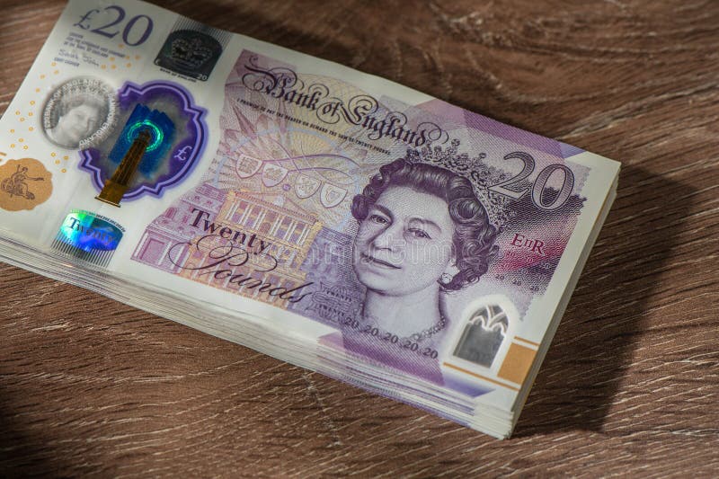 New Plastic 20 Pound Note (sterling). Stock Image - Image of note ...
