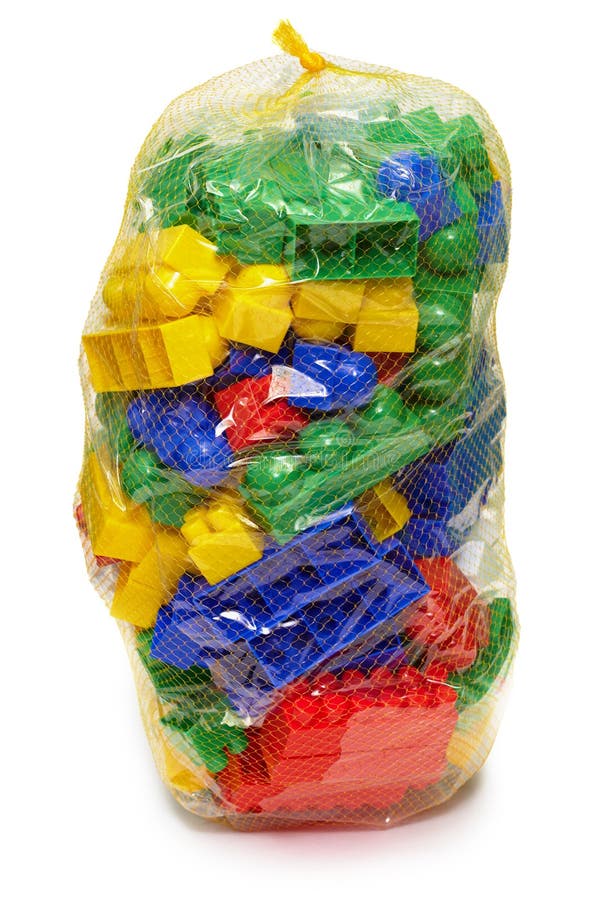 New Plastic Toy Blocks in the Bag Stock Photo - Image of variegated ...