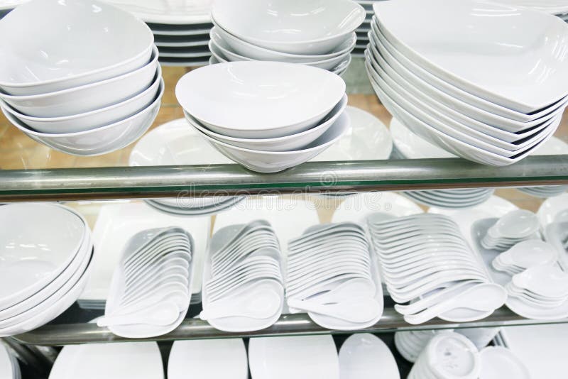 Plates in a shop stock image. Image of interior, cooking - 168226803