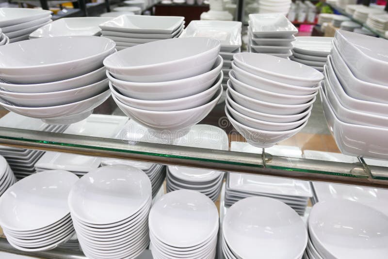 Plates in a shop stock photo. Image of dishware, kitchenware - 168226860