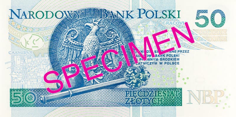 New 50 Polish Zloty Banknote Reverse Decline Graph Indicating Exchange ...