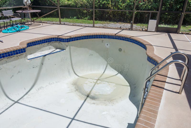 New Pool Tile Border Grout Work Remodel Stock Photo - Image of concrete ...