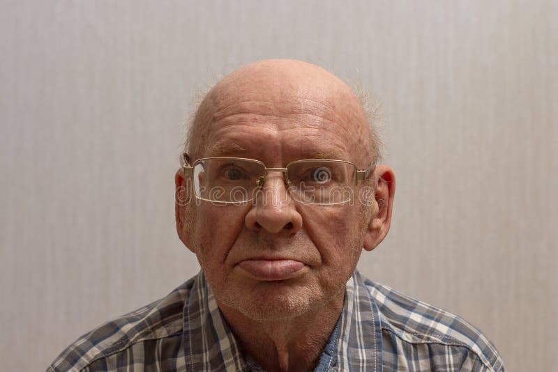 Portrait of an Old Man. Front View Stock Photo - Image of senior, white ...