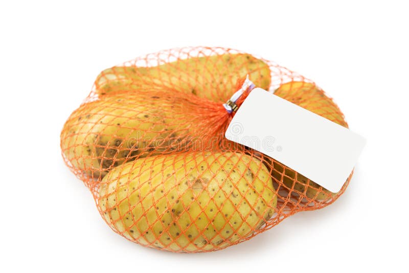 New Potato in the Net Isolated on White. Stock Image - Image of market ...