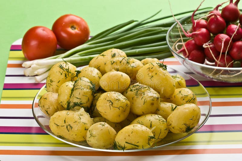 New potatoes stock image. Image of garden, onions, tomato - 4258641
