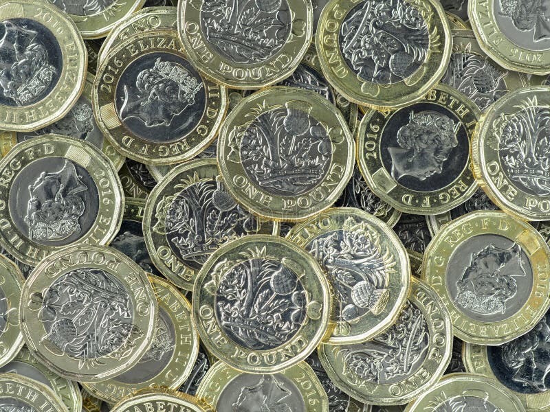 New Pound Coin - deep pile editorial image. Image of british - 91780625