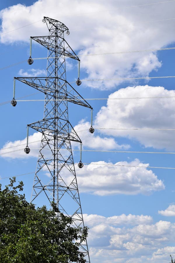 Construction of Power Lines Stock Image - Image of electrical, land ...